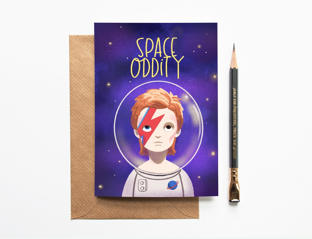 David Bowie Birthday Card ZIGGY Stardust Major Tom Space Oddity Music ...