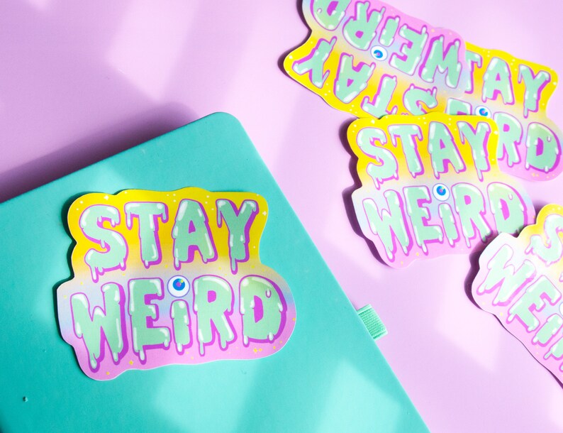 Stay Weird Sticker Halloween Spooky Sticker Pastel Rainbow - Etsy