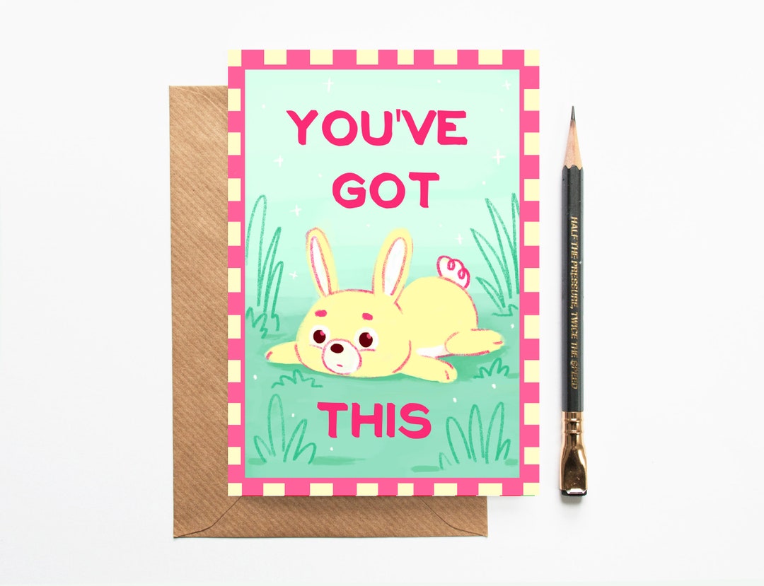 Rabbit Good Luck Card : Affirmation Card / Rabbit Card - Etsy Australia