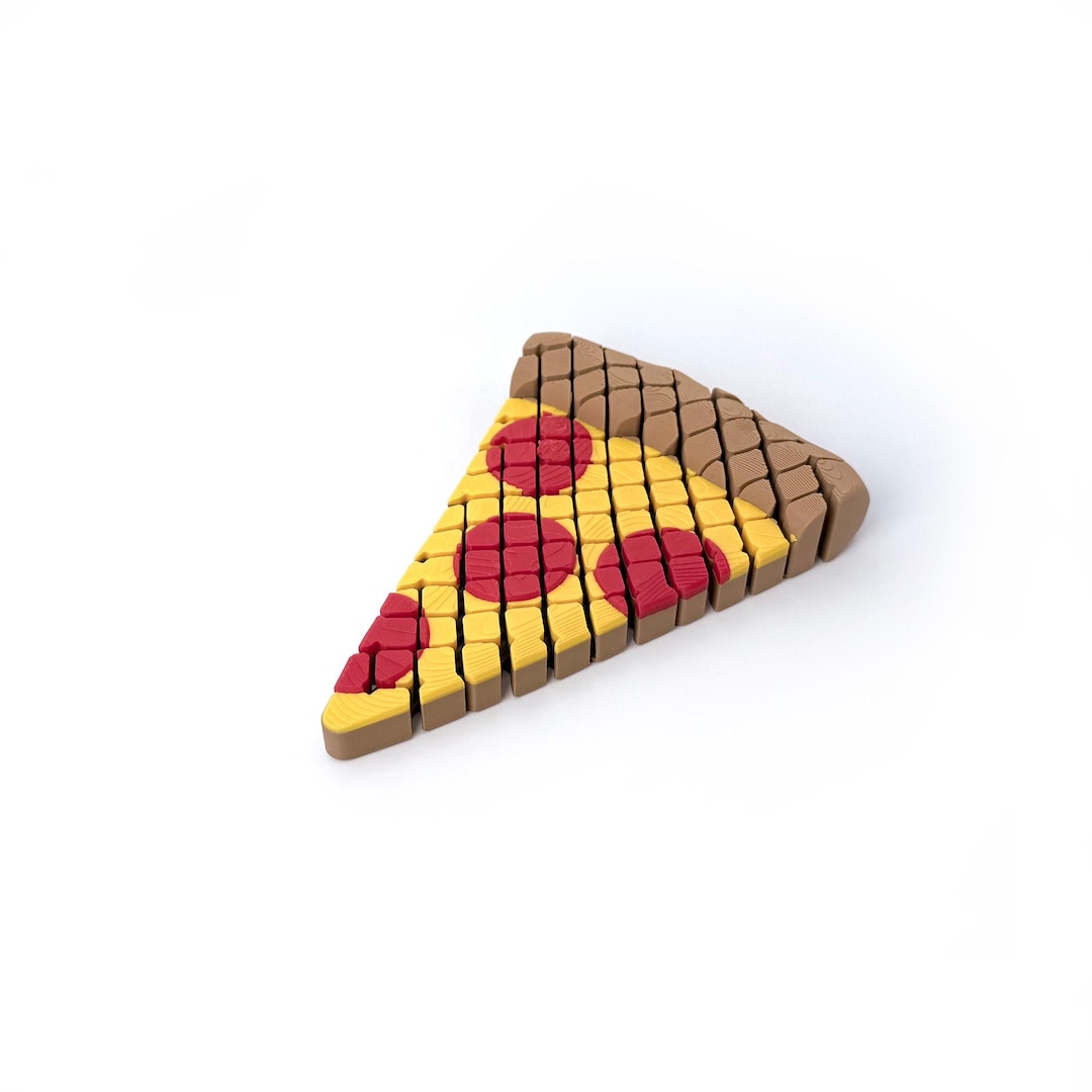 Flexi Pizza Slice Fidget Toy, 3D Printed Floppy Articulating Sensory ...