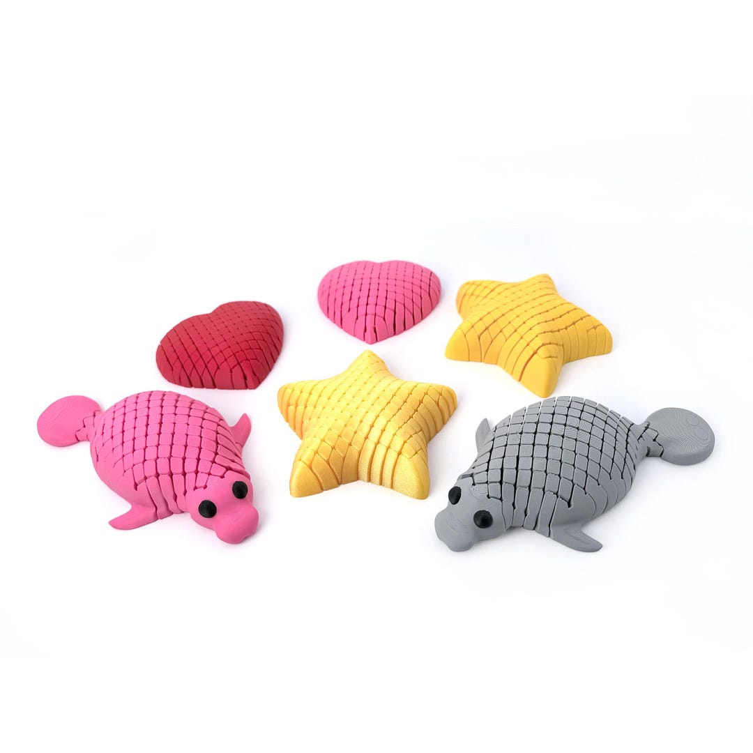 Flexi Fidget Toys, 3D Printed Floppy Articulating Sensory Desk Toy ...