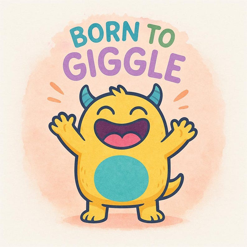 Giggle Monster Nursery Art | Playful Kids Room Print (digital Download ...