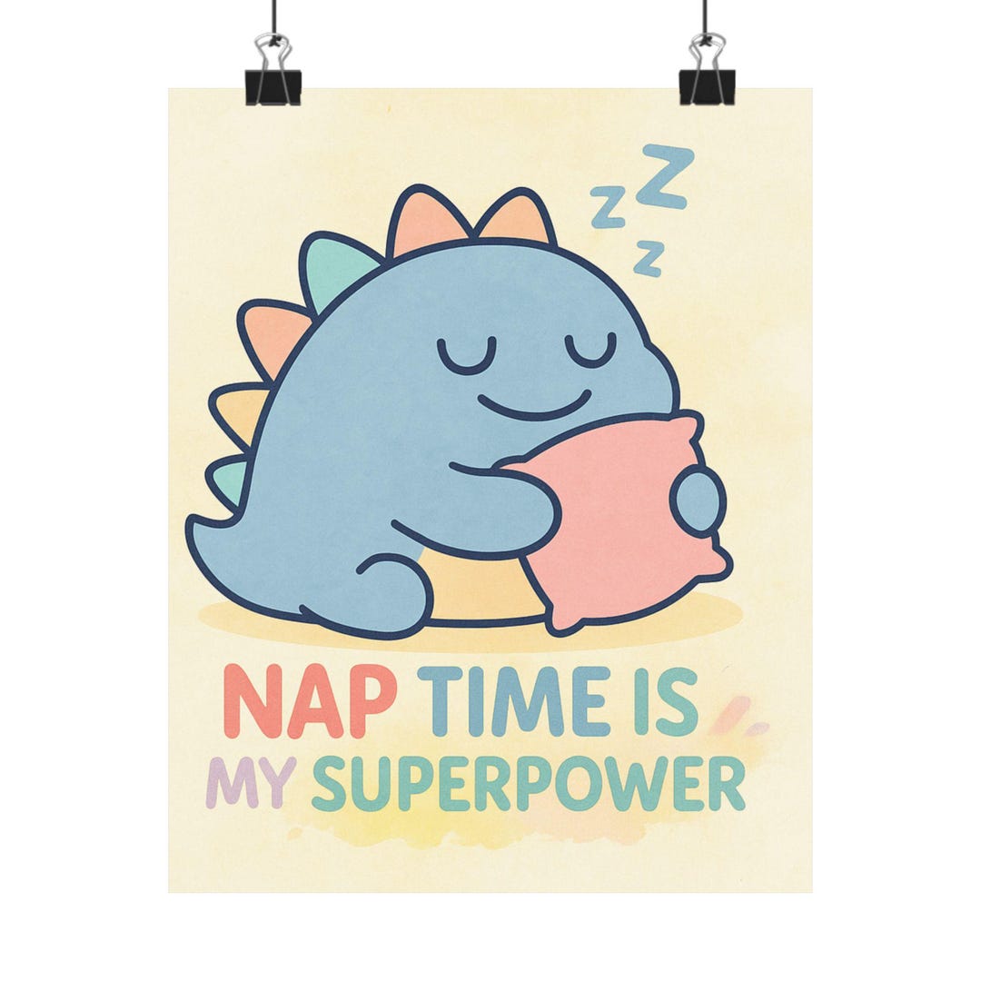 Cute Dinosaur Nap Time Poster, Playroom Decor, Kids Room Art, Birthday ...