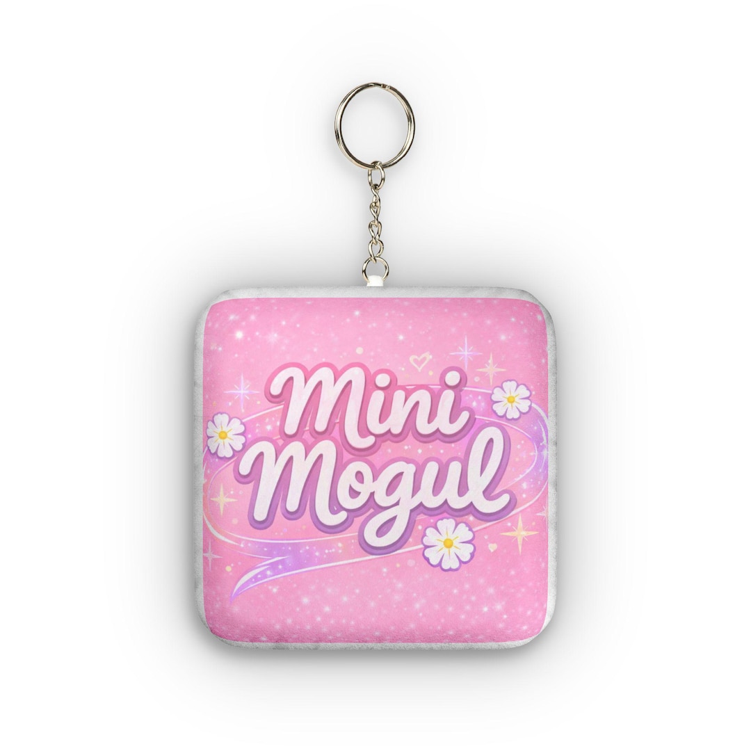 Mini Mogul Custom Shape Plush Keychain | Pink Floral Square Charm - Etsy