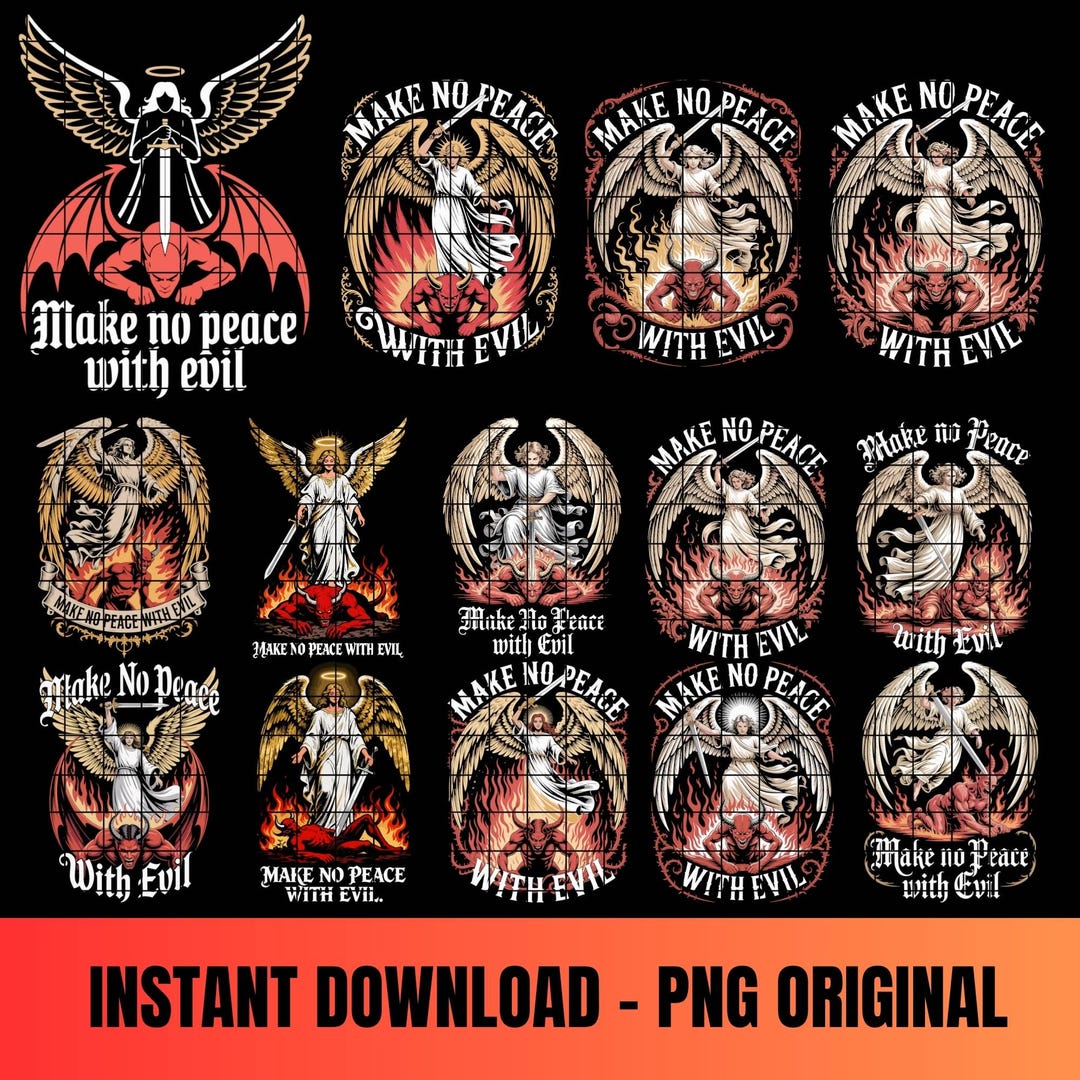 Make No Peace With Evil Original Design SVG PNG, Archangel Warrior ...