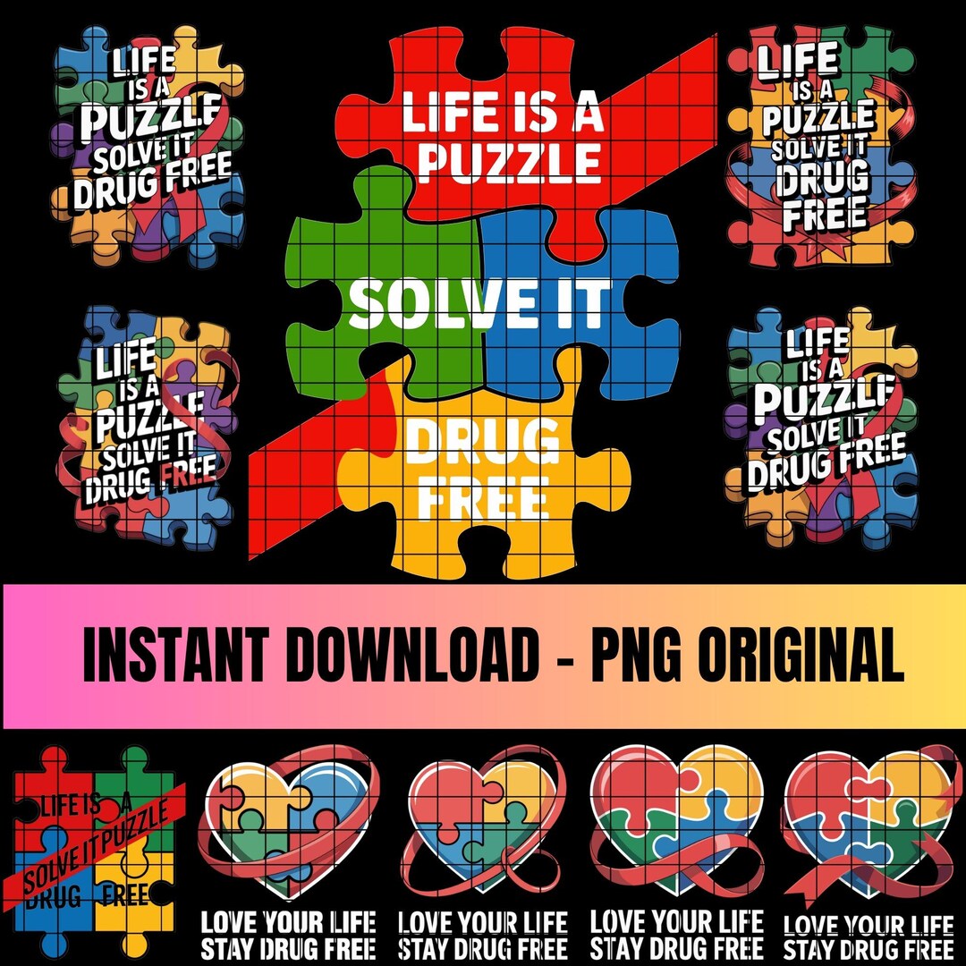 Life is A Puzzle Solve It Drug Free Original T-shirt Design | Red ...