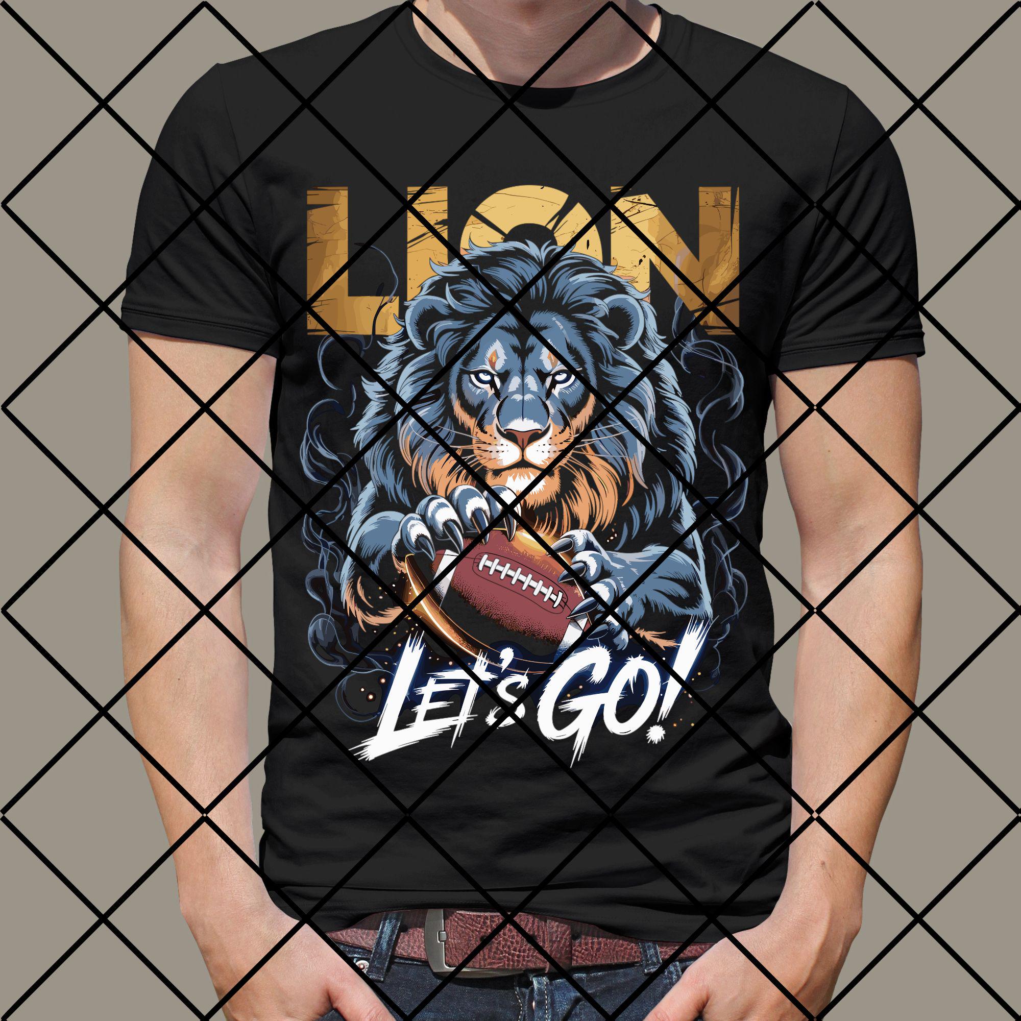Let's Go Lions Football Original Design | Mascot | Team Shirt ...