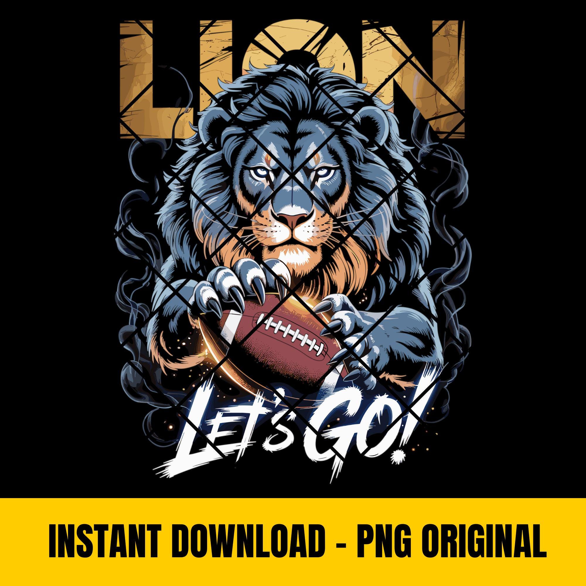 Let's Go Lions Football Original Design | Mascot | Team Shirt ...