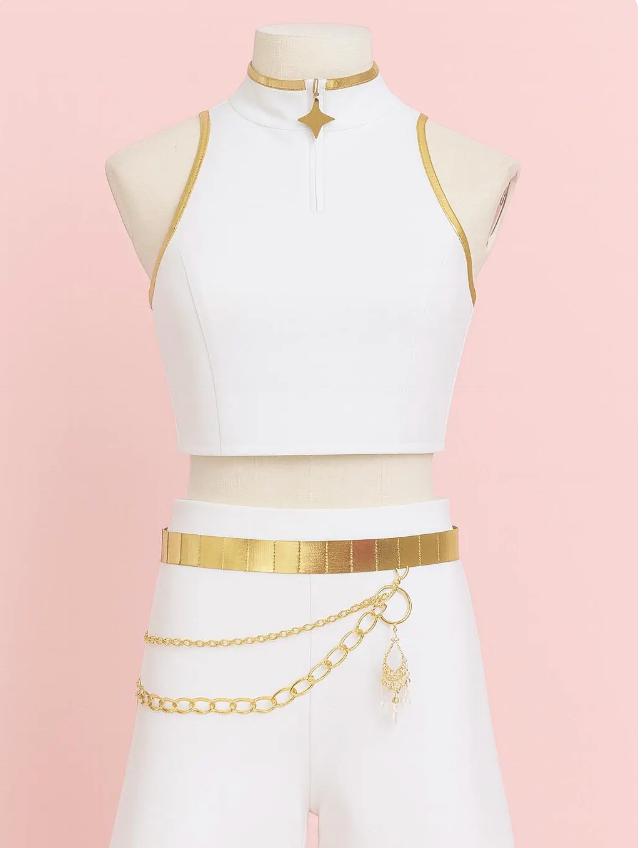 KDH Rumi White-gold Cosplay Outfit, Kpop Demon Hunters Halloween ...