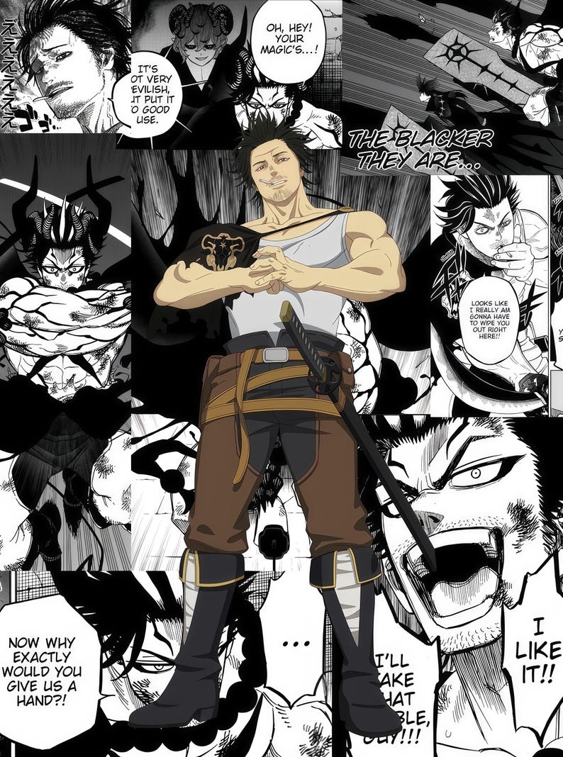 Manga Poster - Yami Sukehiro - Anime Wall Art - Digital Download - Etsy