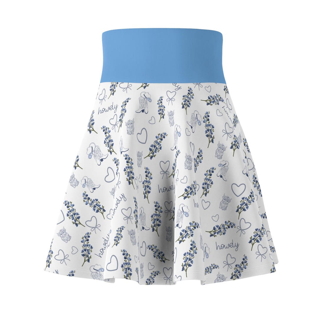 Whimsical Floral Skater Skirt, Flowy Summer Skirt, Casual Skirt for ...