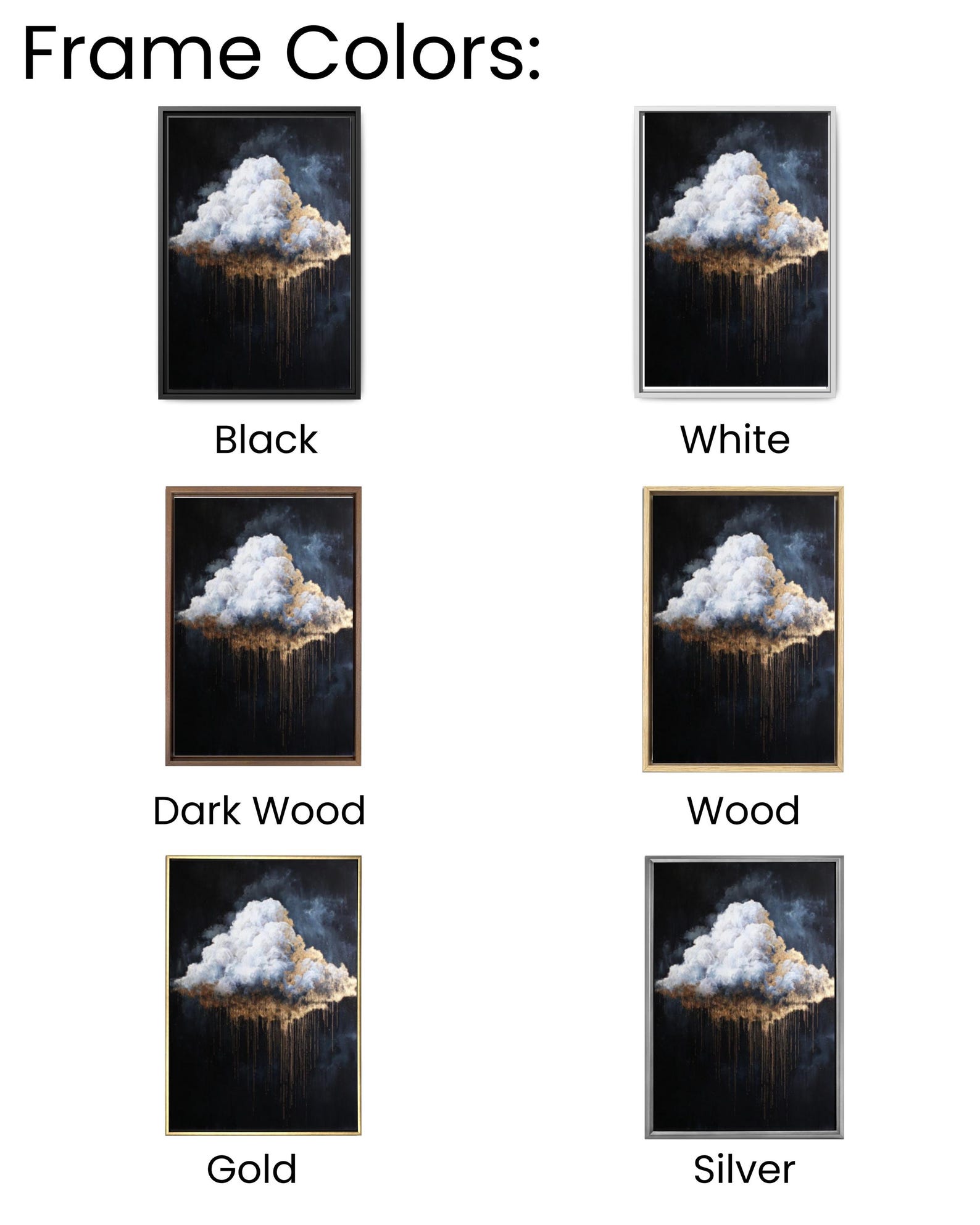 Luxurious Moody Gold-edged Cloud Art – Dark Atmospheric Oil Painting ...