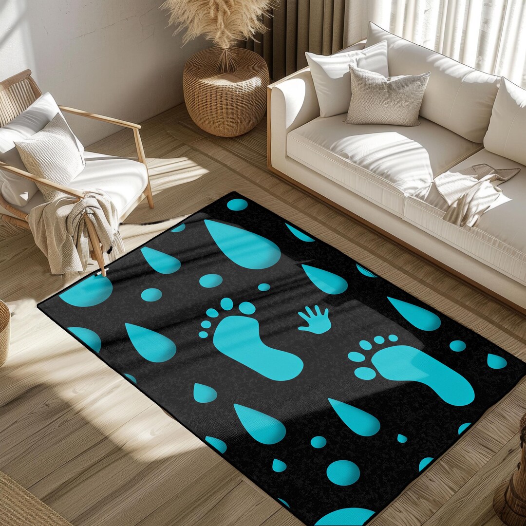 Baby Footprint and Handprint Rug, Nursery Decor for New Mom Area Rug ...