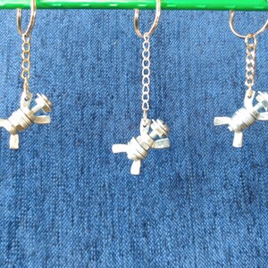 Bolt Nut Character Keychain - Whimsical Metal Keyring Handcrafted in ...