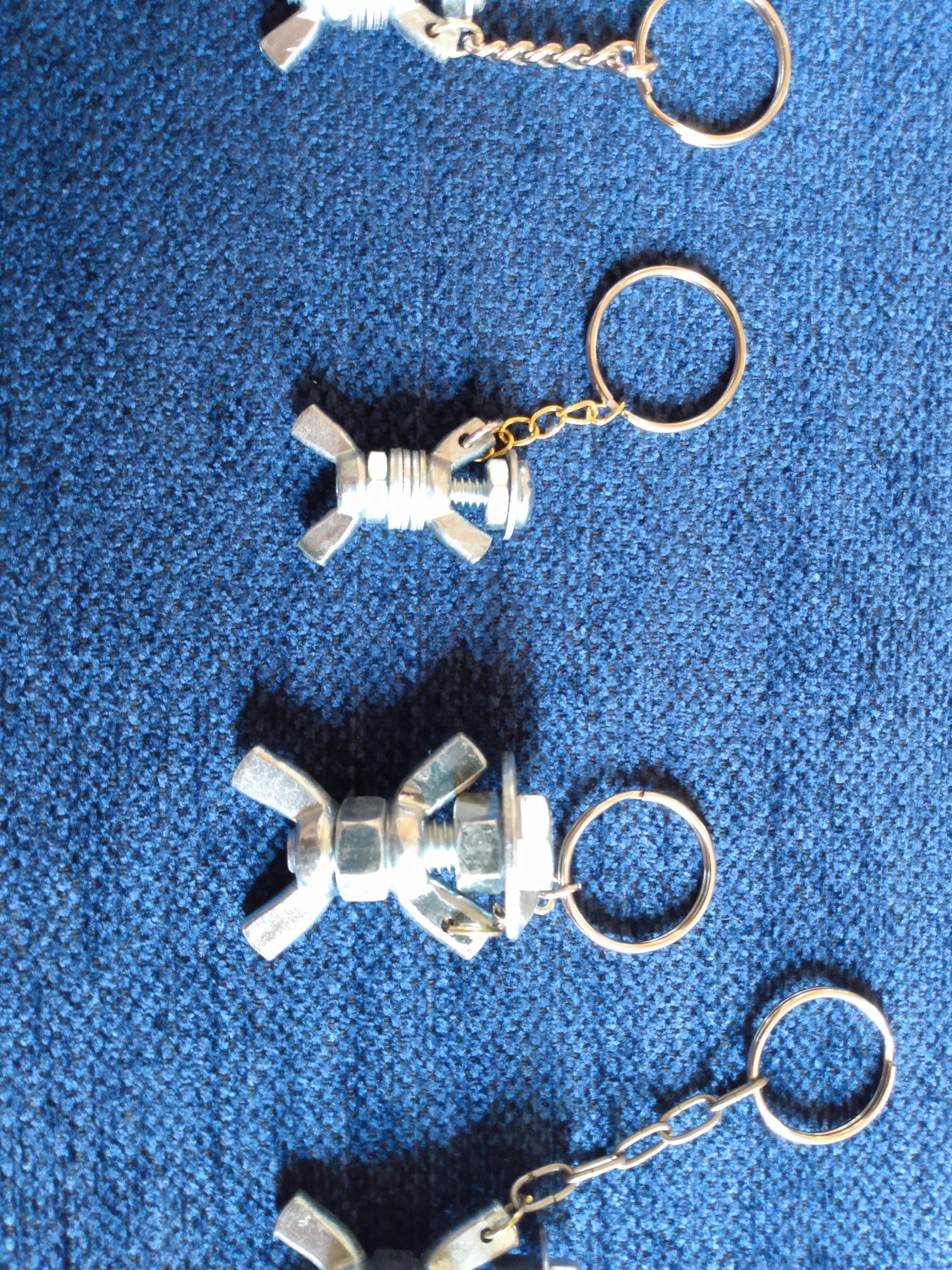 Bolt Nut Character Keychain - Whimsical Metal Keyring Handcrafted in ...