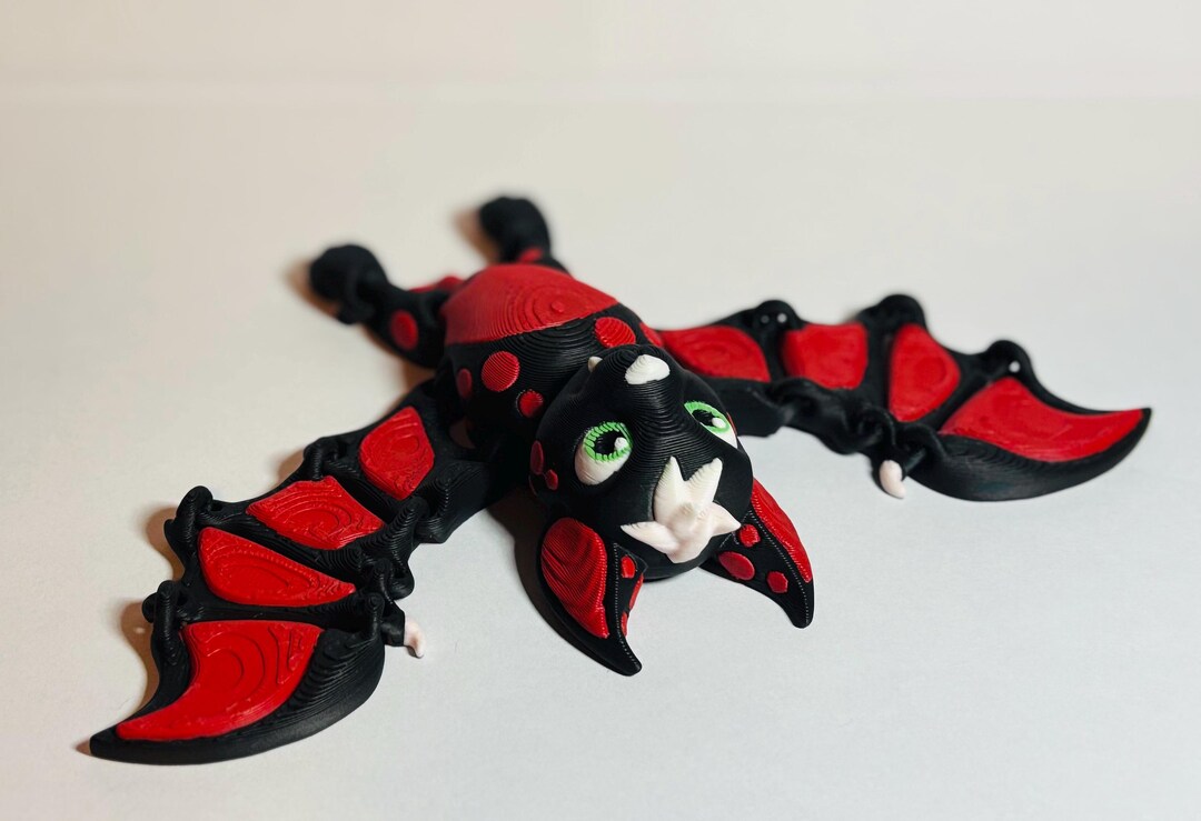 3D Printed Articulated Flexi Bat - Etsy
