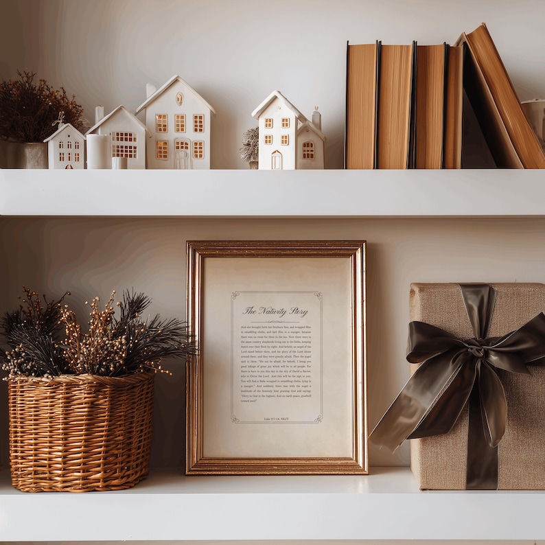 Nativity Story Print, Vintage Christmas Scripture Art, the Birth of ...