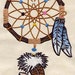 Native American Themed Dreamcatcher Embroidered Waffle Weave | Etsy