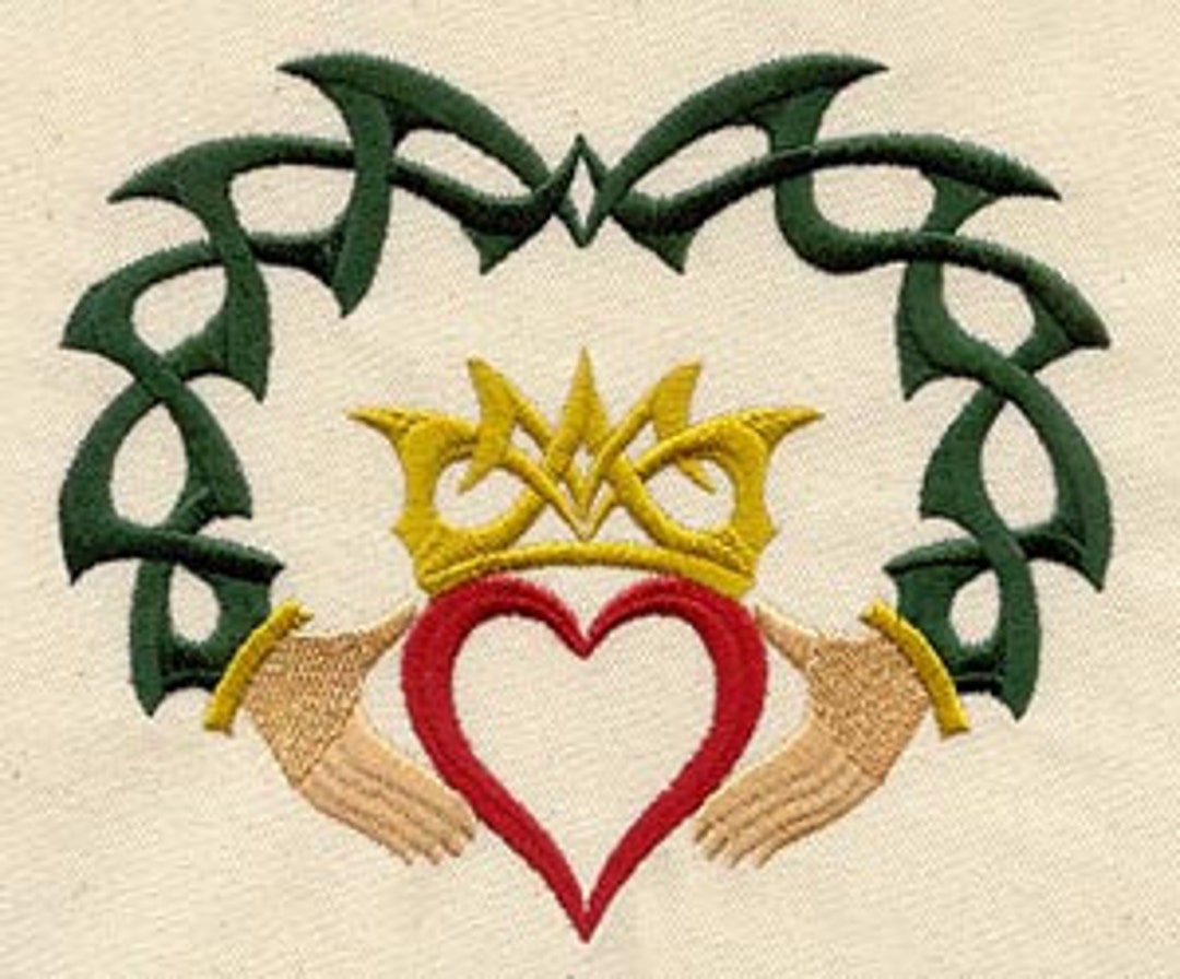 Let Love and Friendship Reign Claddagh Ring Embroidered Waffle Weave ...