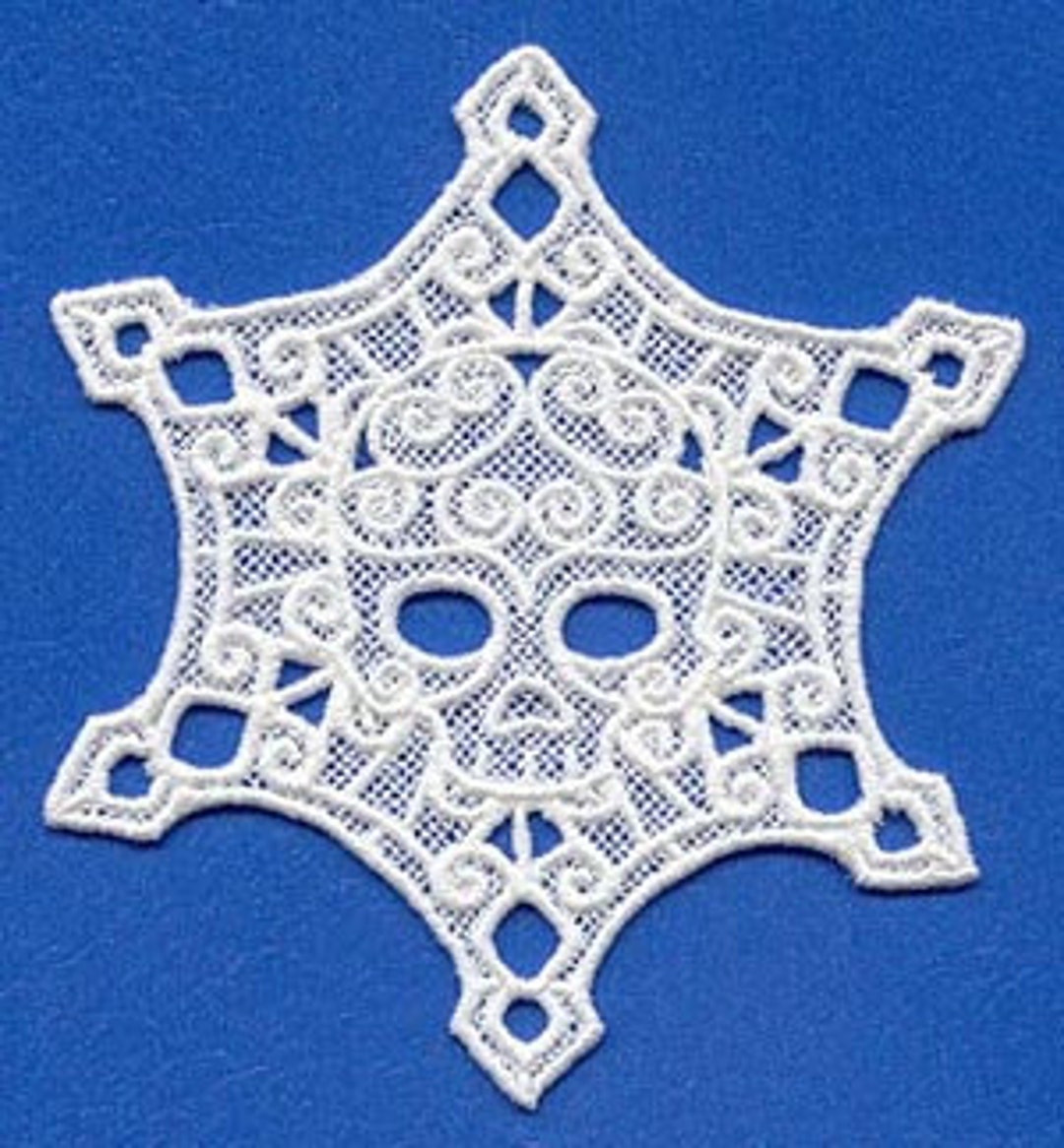 Lace Skullflake Embroidered Waffle Weave Hand/dish Towel - Etsy