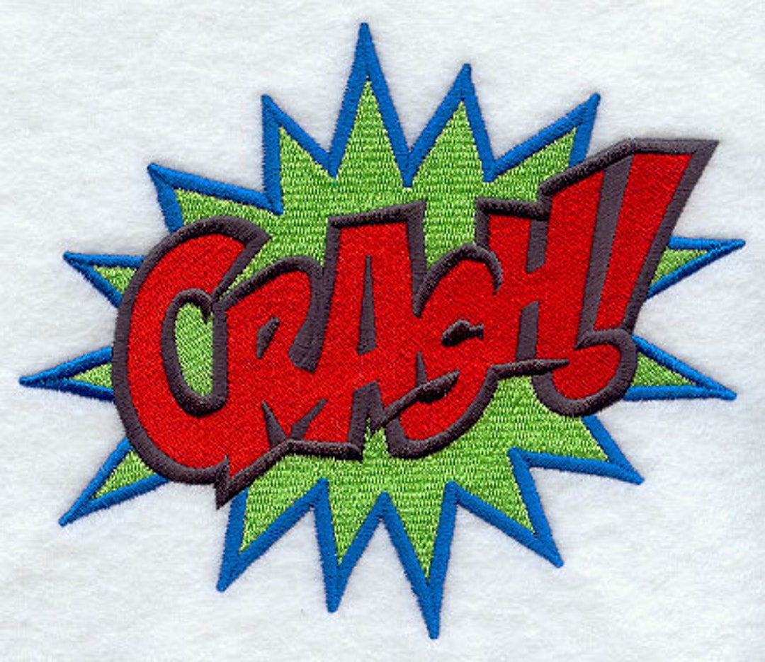 Cartoon Comic Book CRASH Embroidered Waffle Weave Hand/dish Towel - Etsy