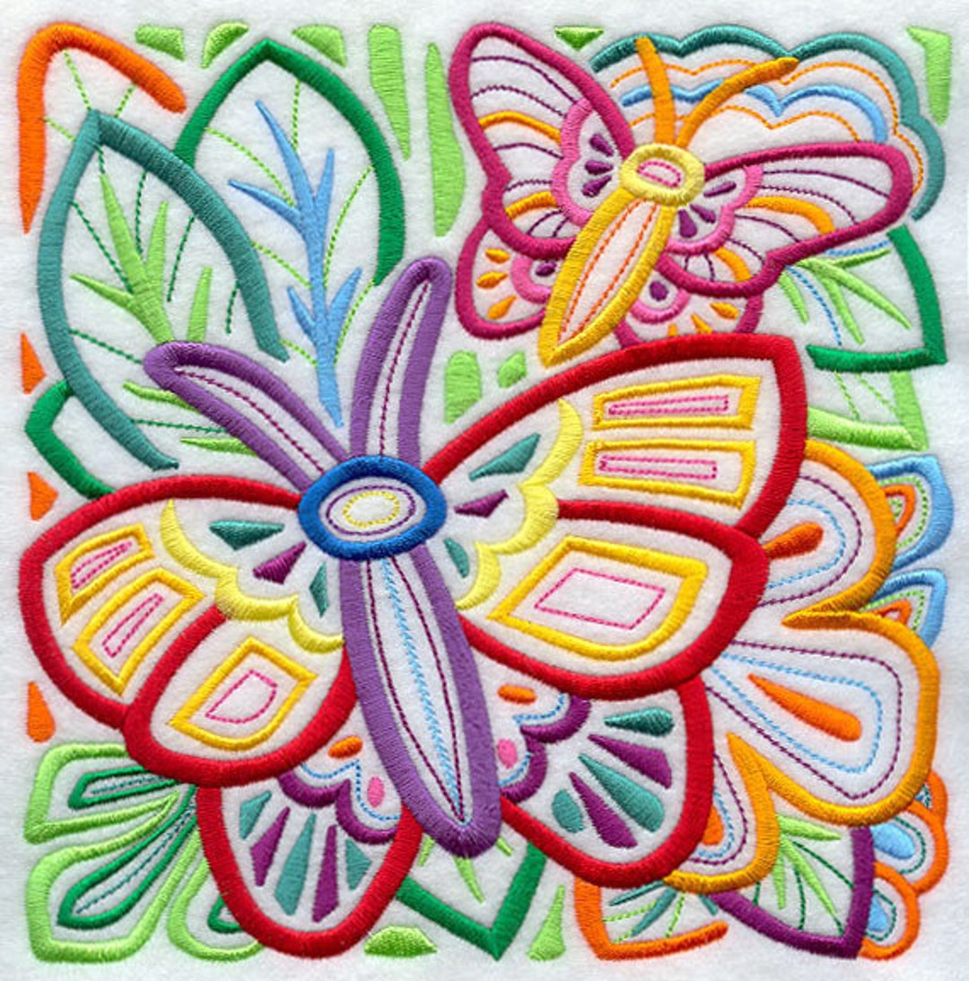 Mola Butterfly Embroidered Waffle Weave Hand Towel - Etsy