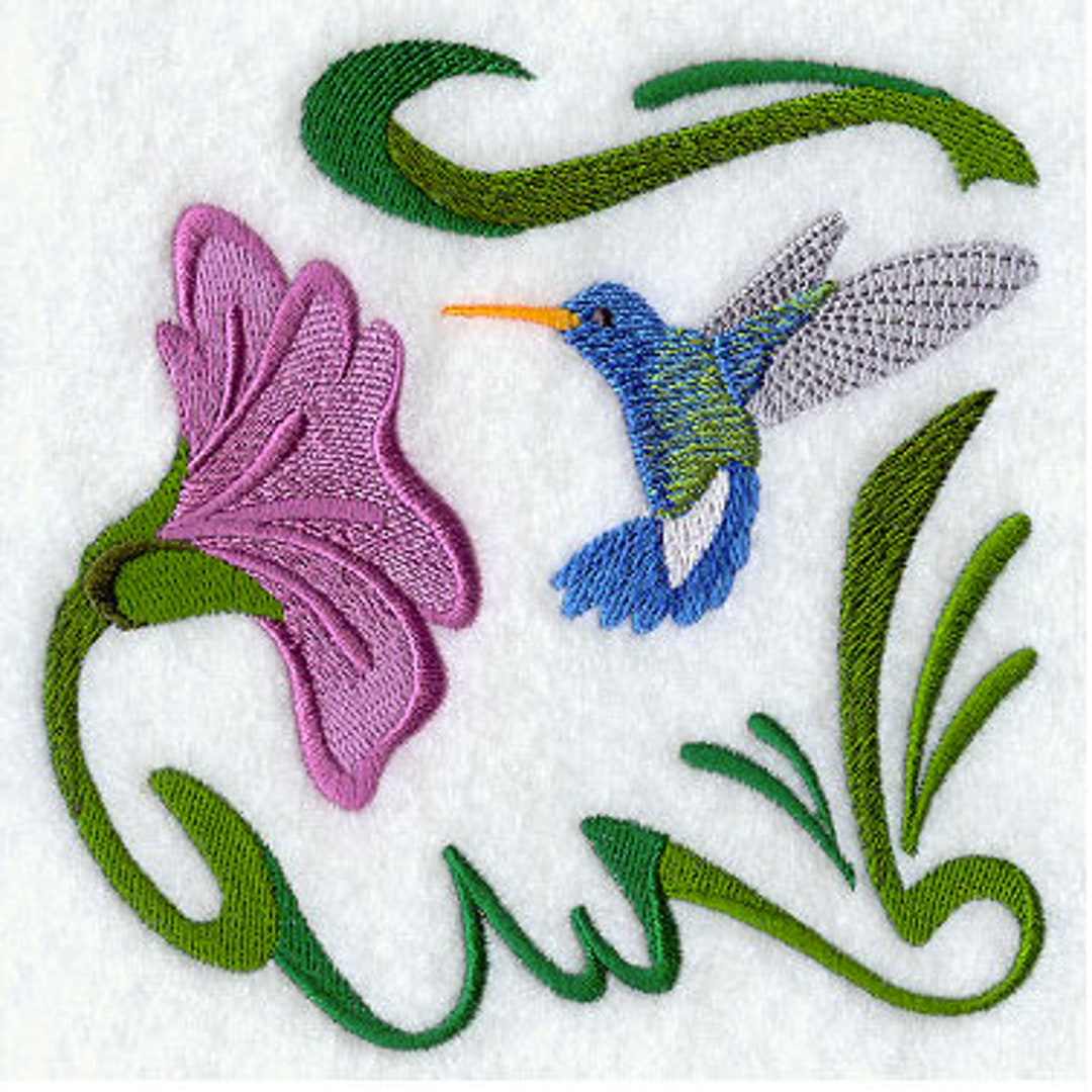 Broad Billed Hummingbird Embroidered Waffle Weave Hand/dish Towel - Etsy