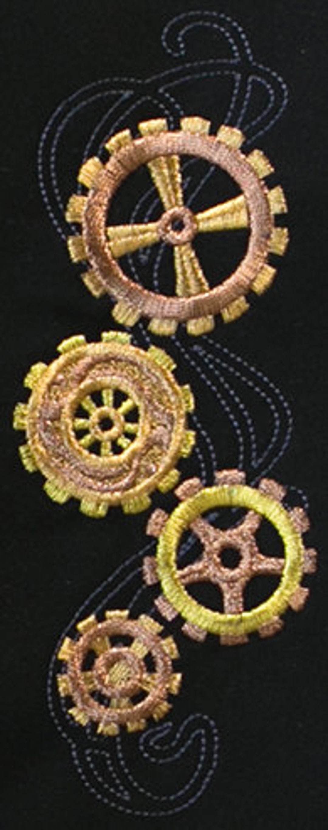 Steampunk Nouveau Cogs N Gears Embroidered Waffle Weave Hand/dish Towel ...