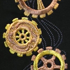 Steampunk Nouveau Cogs N Gears Embroidered Waffle Weave Hand/dish Towel ...