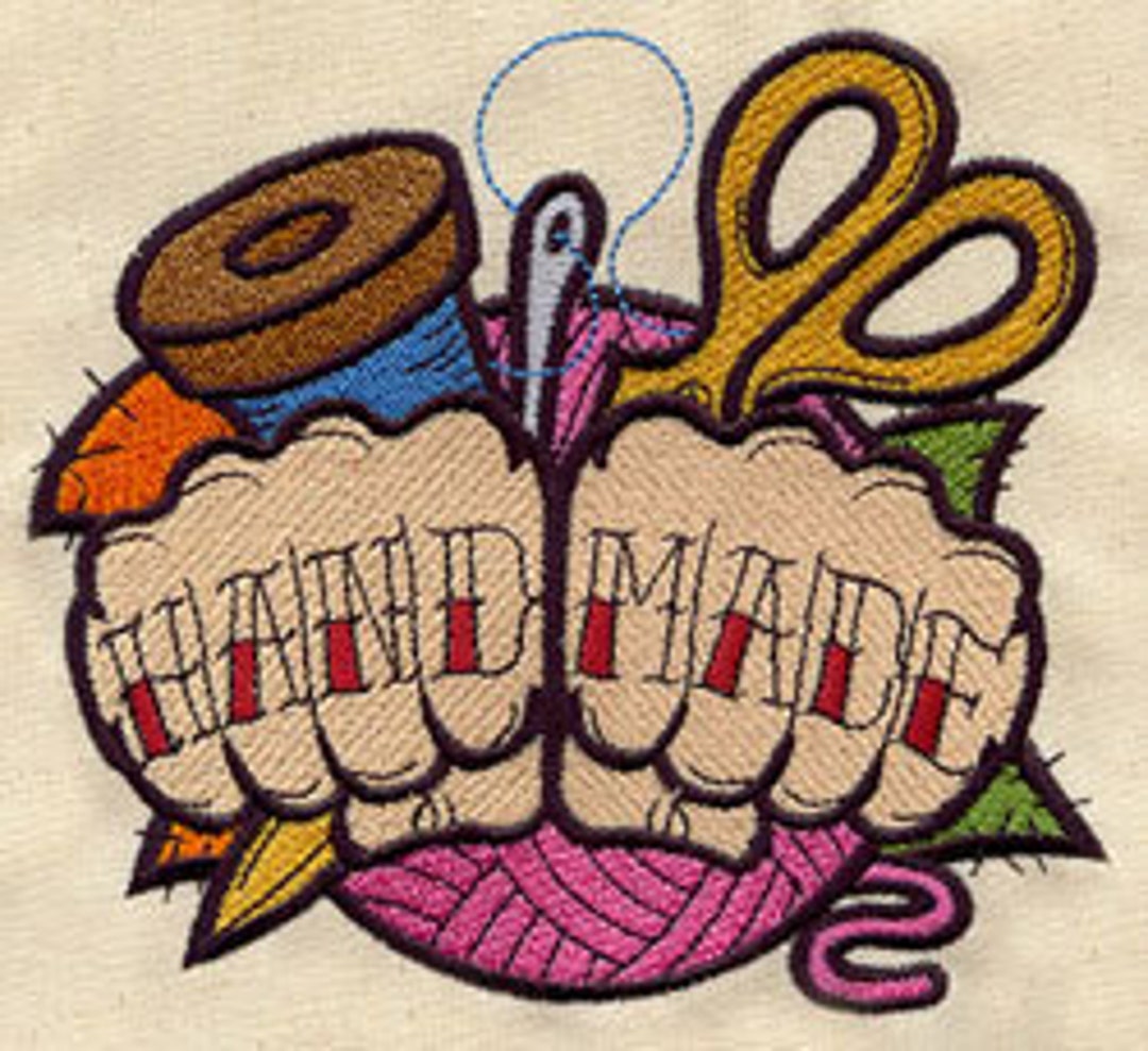 Handmade Tattoos Embroidered Waffle Weave Hand/dish Towel - Etsy