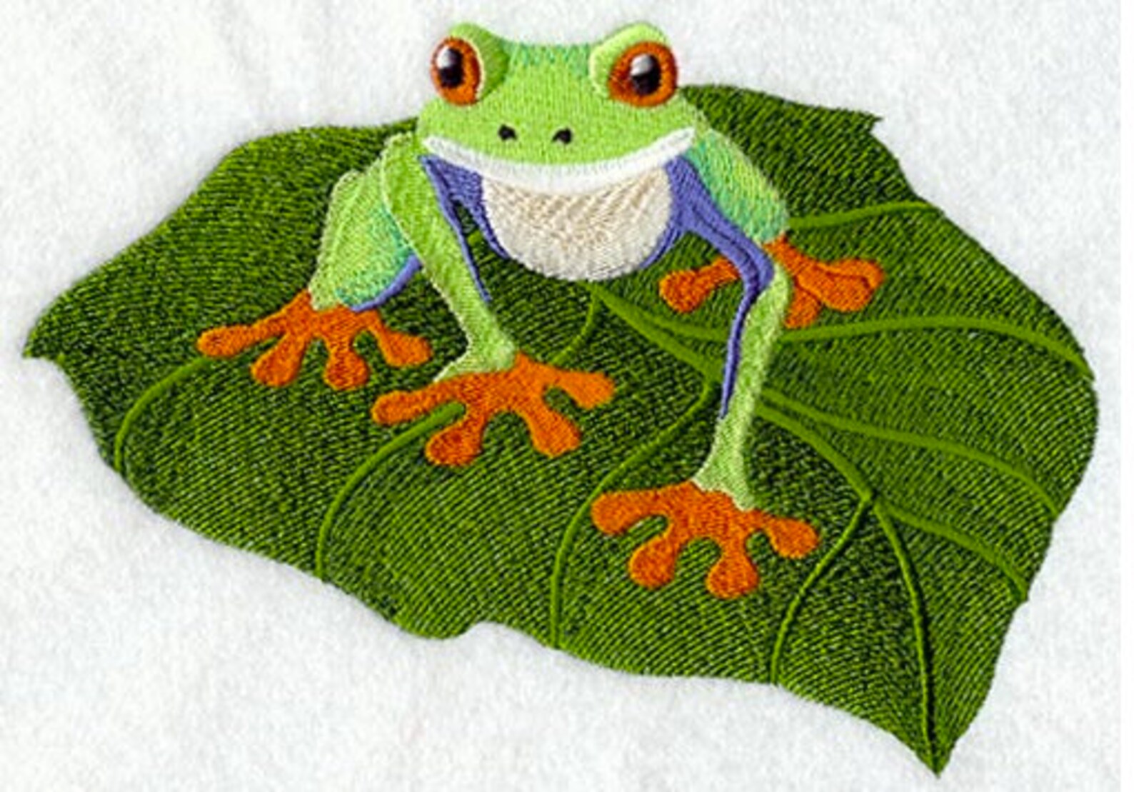 Rainforest Tree Frog Embroidered Waffle Weave Hand/dish Towel - Etsy