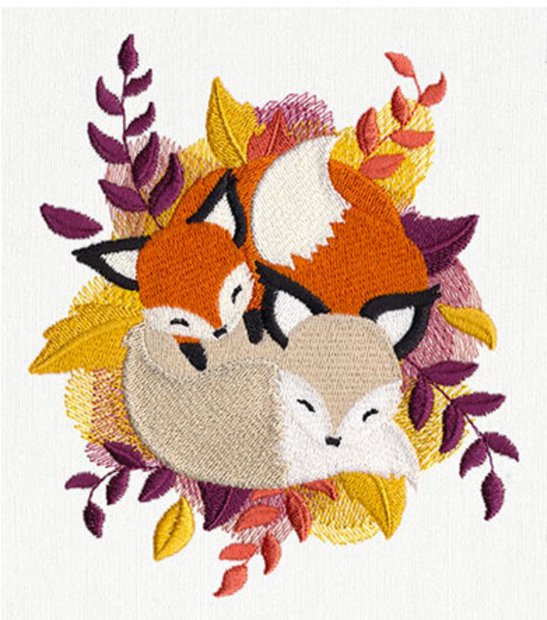 Cuddle Foxes bestickte Waffel-Gewebe Hand-/Geschirrtuch - Etsy Österreich