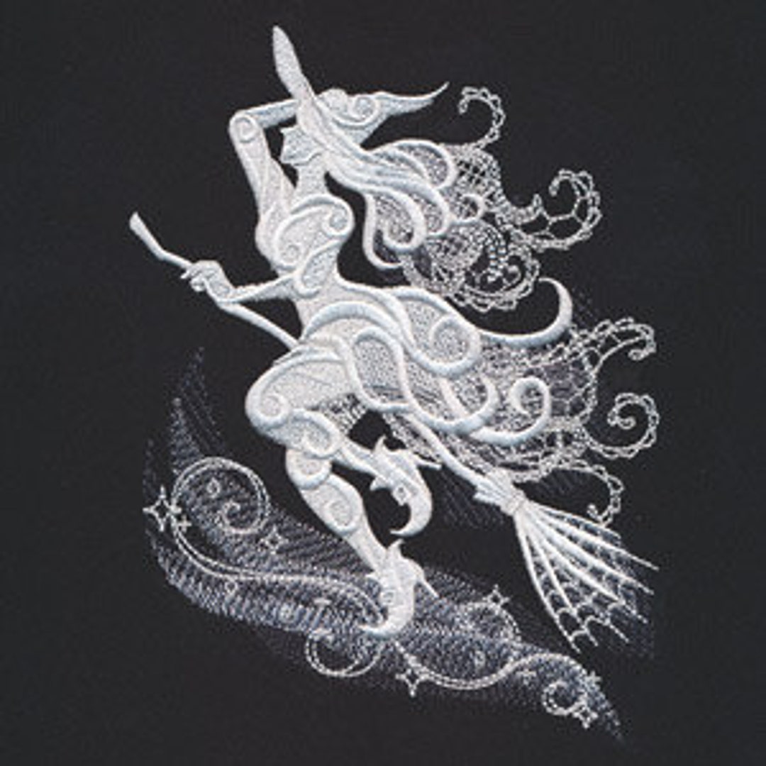 Delicate Witch Embroidered Waffle Weave Hand/dish Towel - Etsy