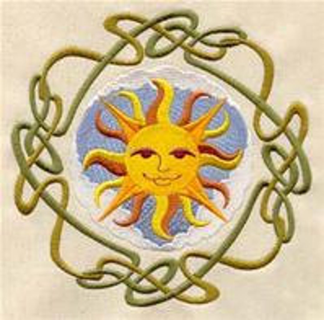 Celtic Wheel of the Year - Litha Embroidered Waffle Weave Hand/dish ...