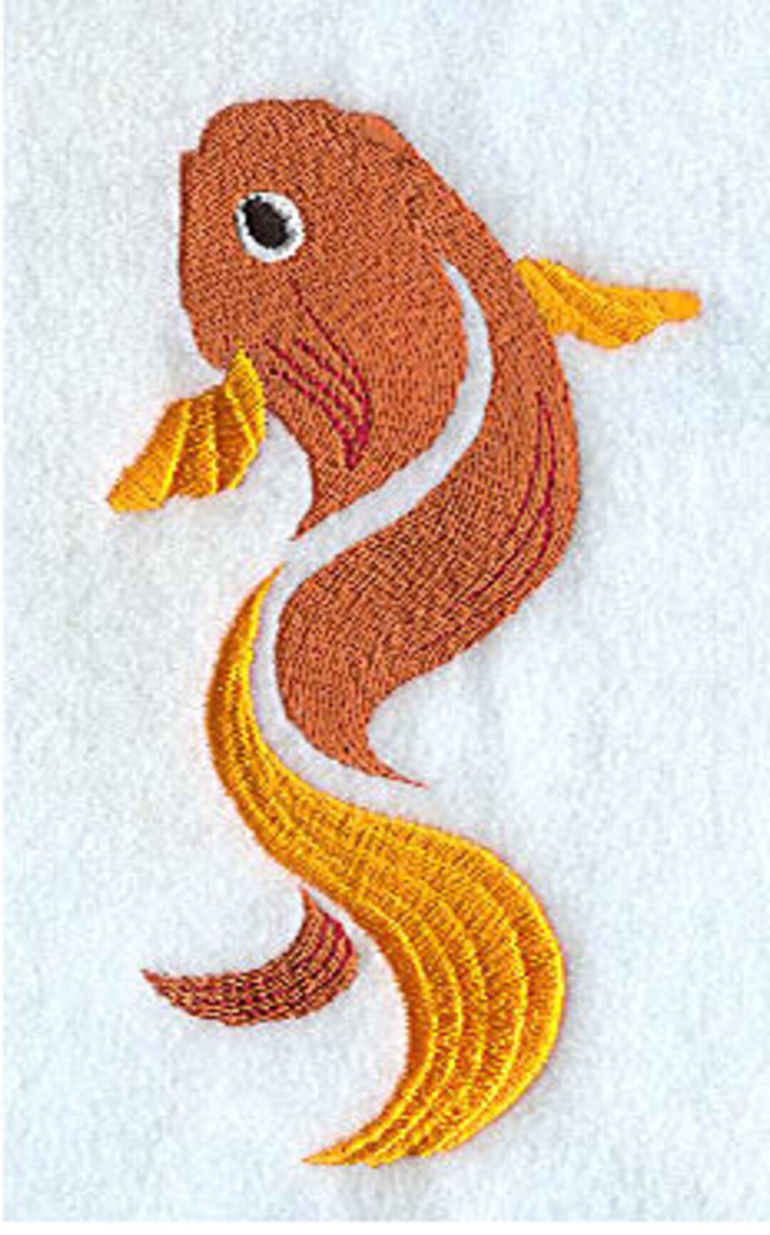 Simple Goldfish Embroidered Waffle Weave Hand/dish Towel - Etsy