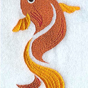 Simple Goldfish Embroidered Waffle Weave Hand/dish Towel - Etsy