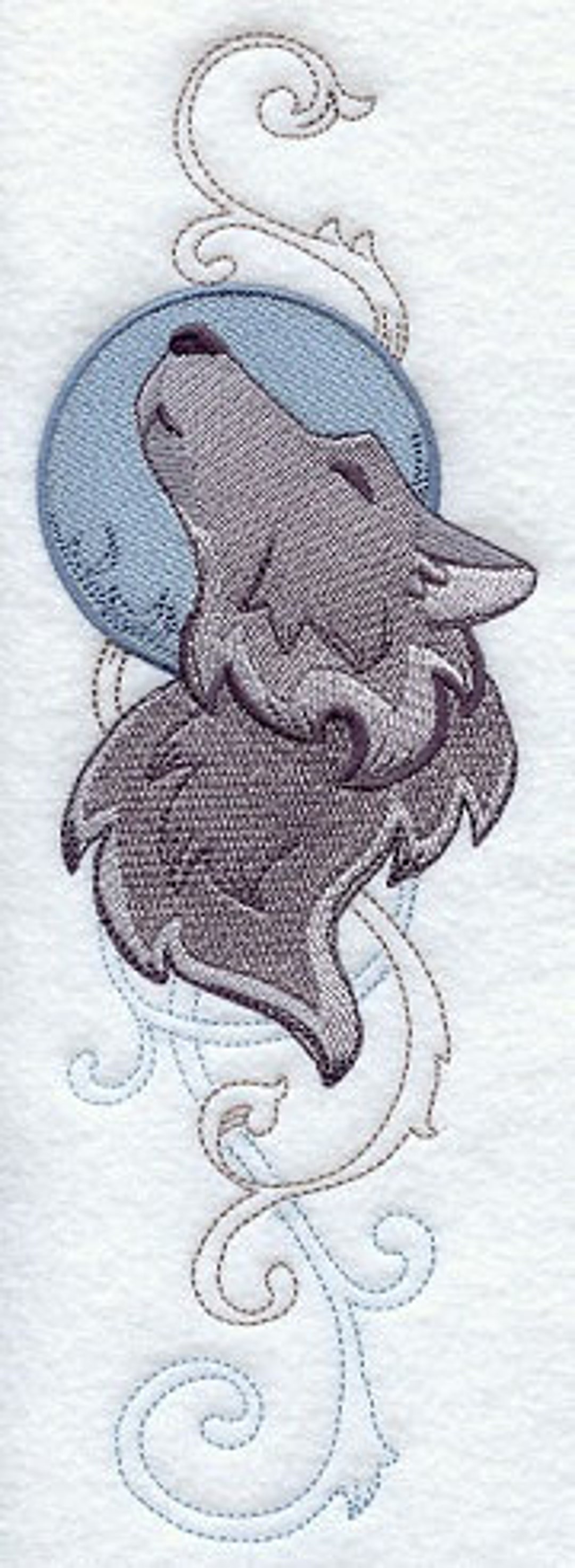 Vertical Wild Wolf Embroidered Waffle Weave Hand/dish Towel - Etsy