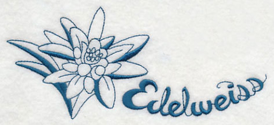 German Edelweiss Flower Embroidered Waffle Weave Hand Towel - Etsy