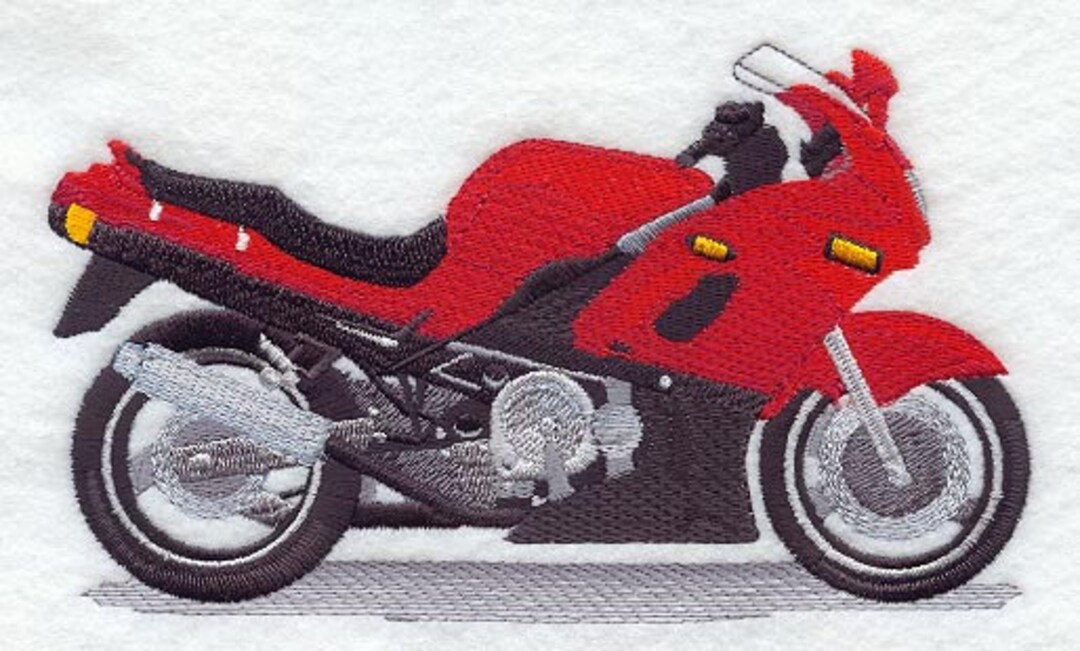 Racing Motorcycle Embroidered Waffle Weave Hand/dish Towel - Etsy