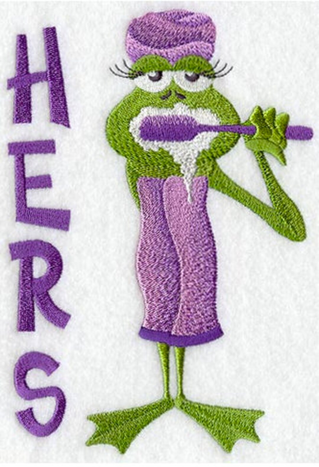 HERS Frog Embroidered Waffle Weave Hand/dish Towel - Etsy
