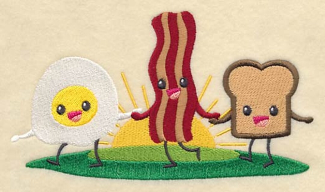 Breakfast Buddies Embroidered Waffle Weave Hand/dish Towel - Etsy