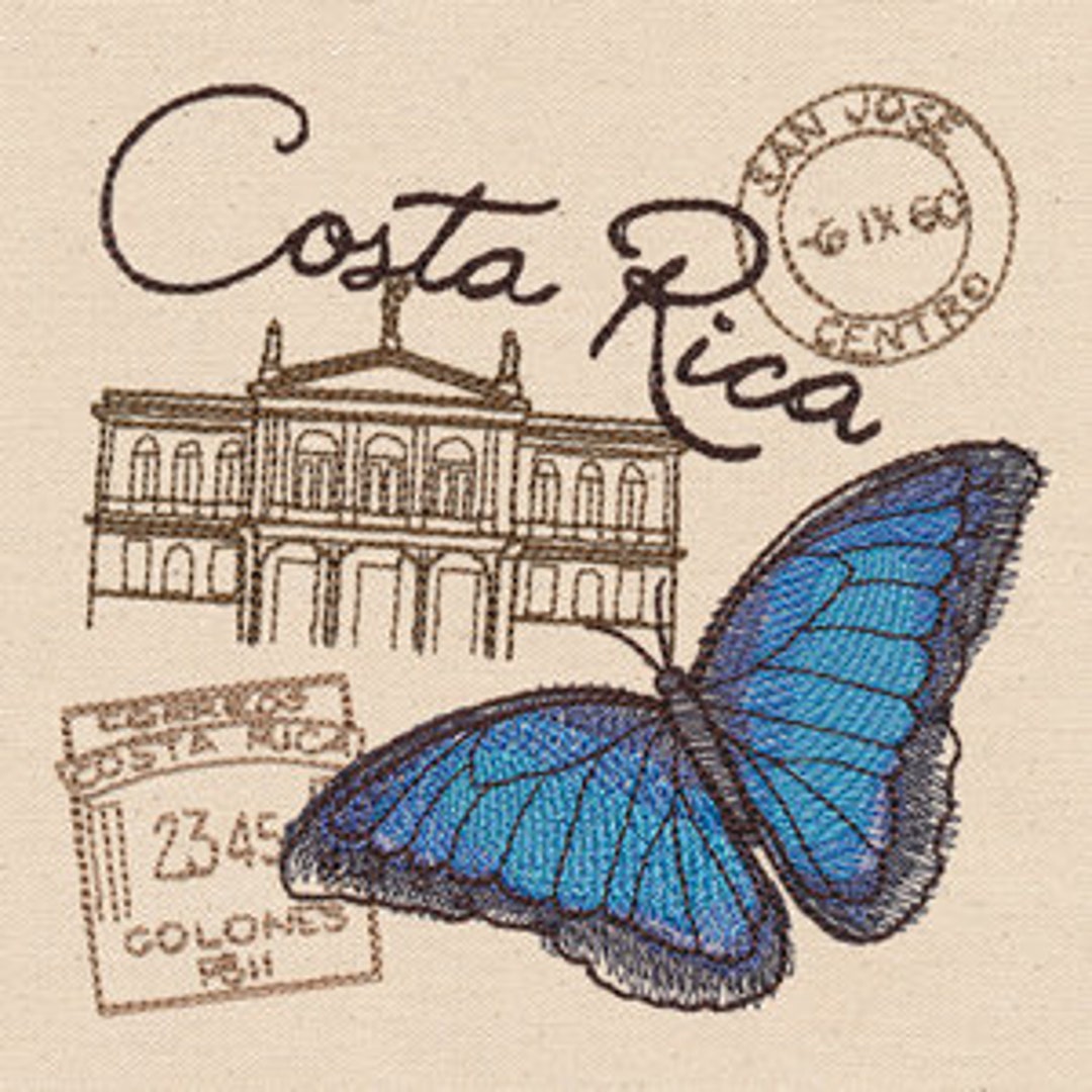 Passport Costa Rica Embroidered Waffle Weave Towel - Etsy