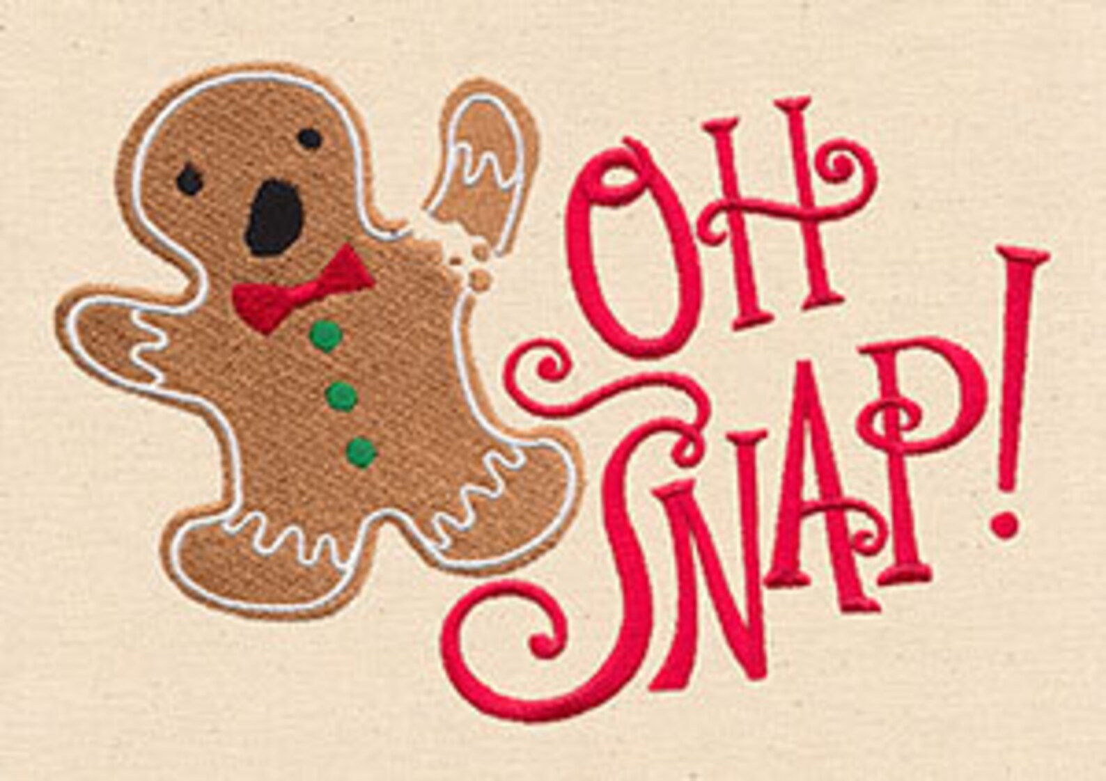 Oh Snap Gingerbread Man Embroidered Waffle Weave Hand/dish | Etsy