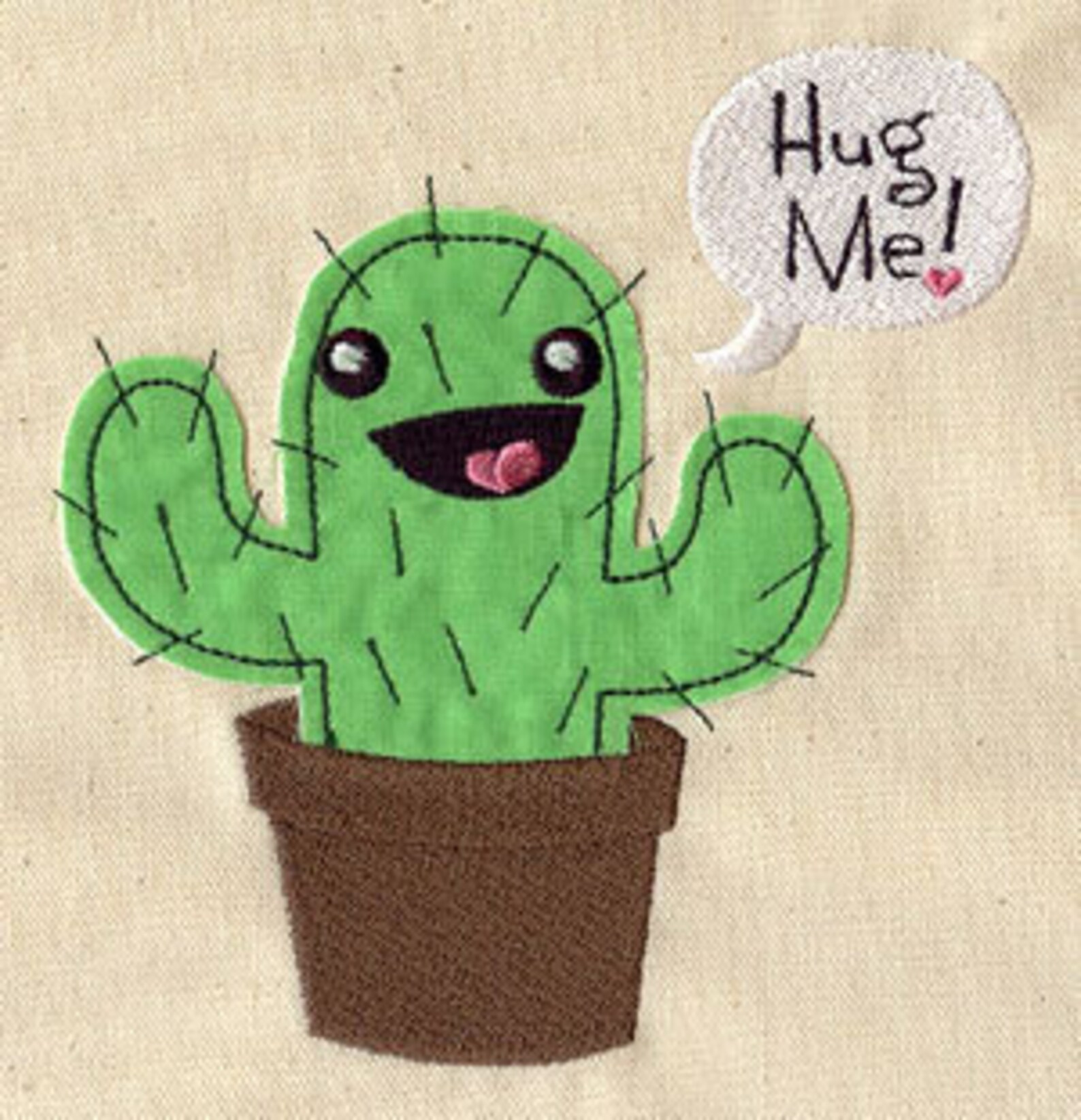 Hug Me Cactus FLEECE APPLIQUE Embroidered Waffle Weave Towel - Etsy