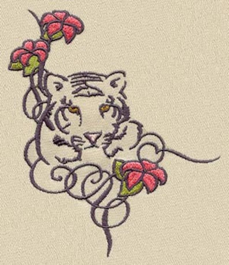 Tiger Leopard Embroidered Waffle Weave Hand/dish Towel - Etsy