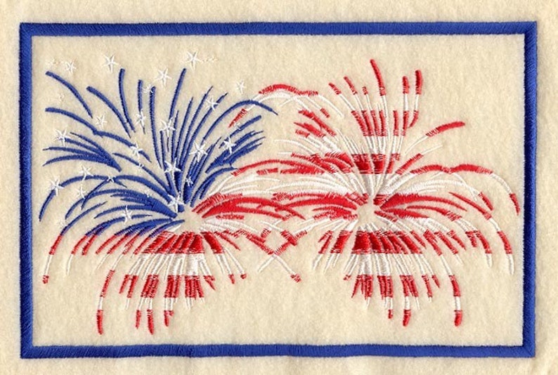 Fourth of July Fireworks Embroidered Waffle Weave Hand/dish Towel - Etsy