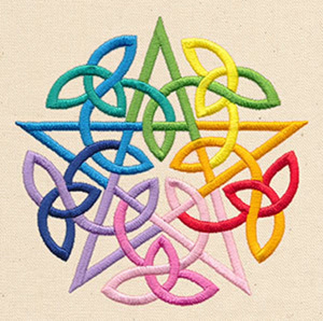 Rainbow Pentacle Embroidered Waffle Weave Hand/dish Towel - Etsy