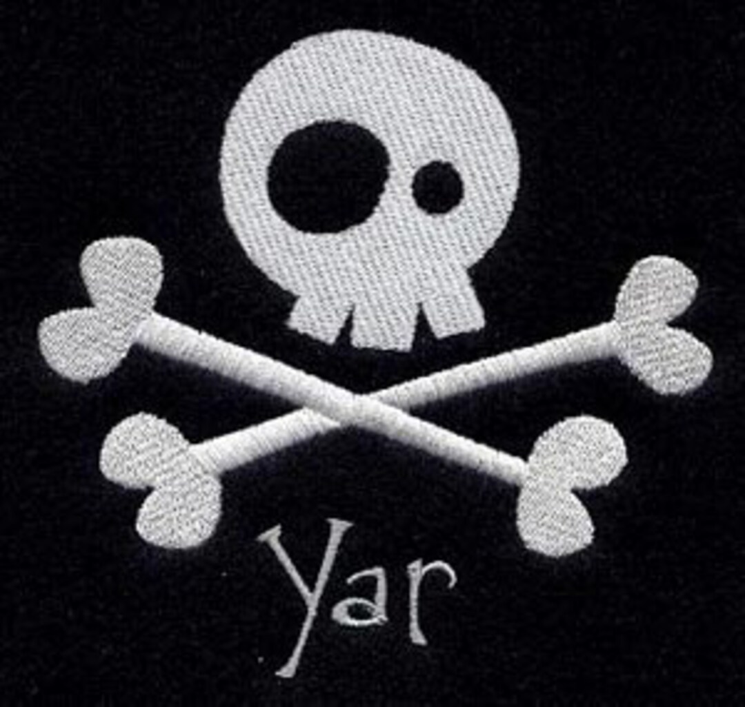 Jolly Roger Pirate YAR Embroidered Waffle Weave Hand/dish Towel - Etsy