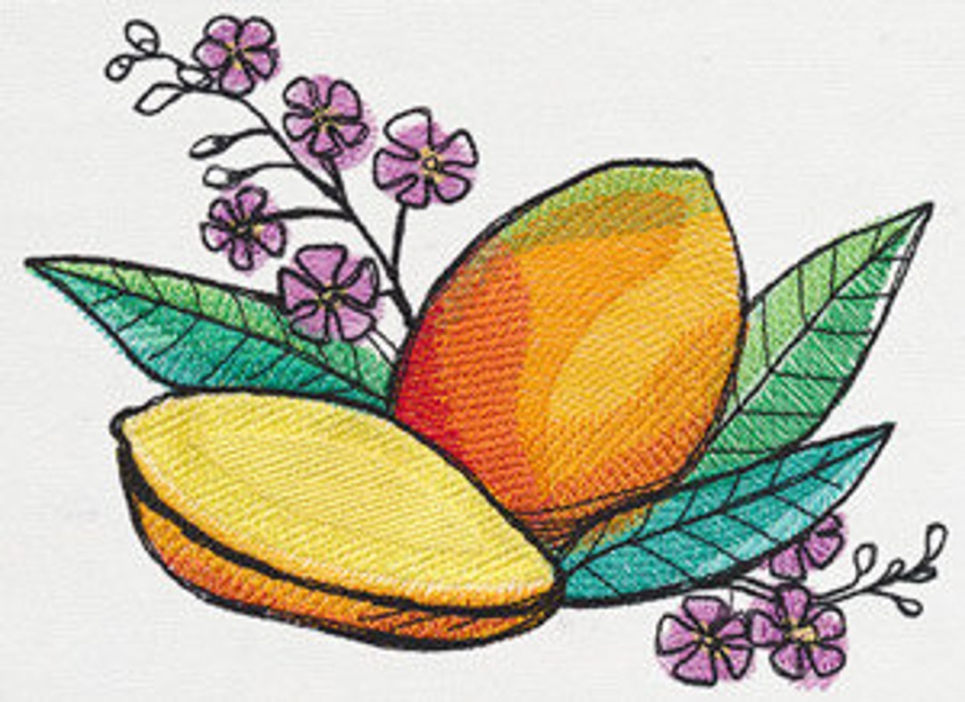 Mango Madness Embroidered Waffle Weave Hand Towel - Etsy