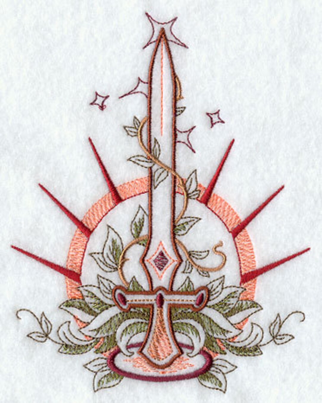 Baroque Sword With Vines Embroidered Waffle Weave Hand/dish Towel - Etsy